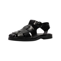 Riemchensandale Fly London "Fly London Sandalen Leder", Damen, Gr. 38, schwarz, schwarz, Leder, Schuhe Riemchensandale
