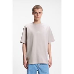 T-Shirt HUGO BLUE "Nalono", Herren, Gr. XXL, light, pastel lila535, Single Jersey, Obermaterial: 100% Baumwolle, Rundhals, eingesetzt normaler Saum, Shirts T-Shirt, mit Logodruck, Oversized Look mit Backprint