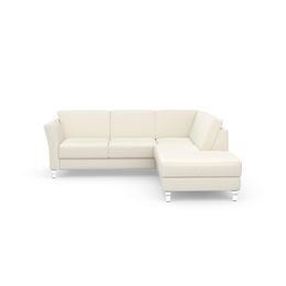Sit & More Ecksofa SIT & MORE "Visby L-Form", beige (linen), B:248cm H:87cm T:213cm, Sofas, Ecksofa, Wahlweise mit Bettfunktion und Stauraum, frei im Raum stellbar