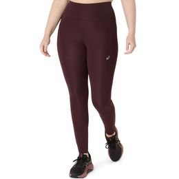 Lauftights asics "ROAD HIGH WAIST TIGHT", Damen, Gr. XS, N-Gr, schwarz currant, Obermaterial: 78% Polyester, 22% Elasthan, Hosen Lauftights, mit mehreren Taschen, elastisches Schlaufensystem, schnell trocknend
