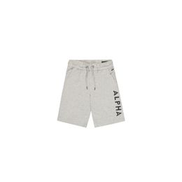 Shorts Alpha Industries "Alpha Jersey Short", Damen, Gr. L, Normalgr&ouml;&szlig;en, grau (grau heather), Obermaterial: 100% Baumwolle, Hosen Shorts