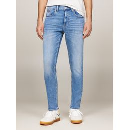 Slim-fit-Jeans Tommy Jeans "Austin Slim Tapered", Herren, Gr. 38, L&auml;nge 34, blau (denim medium), Denim/Jeans, Obermaterial: 95% Baumwolle, 4% Elastomultiester, 1% Elasthan, slim fit, Jeans Slim-fit-Jeans, zum Kn&ouml;chel hin schmaler werdende Jeans mit mittlerer Leibh&ouml;he