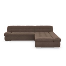 Ecksofa DOMO collection "Mona L-Form", braun (schlamm), B:297cm H:80cm T:173cm, Struktur fein 100% Polyester;Chenilleoptik 100% Polyester;SOFTLUX/Struktur fein 100% Polyester, Sofas, Ecksofa, wahlweise mit Bettfunktion