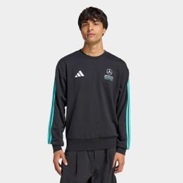 Sweatshirt adidas Performance "MERCEDES - AMG PETRONAS FORMULA 1 TEAM DNA SWEAT", Herren, Gr. XXL, schwarz, semi mint rush, Obermaterial: 55% Baumwolle, 36% Polyester, 9% Viskose, Rundhals, angesetztes B&uuml;ndchen, Sweatshirts Sweatshirt