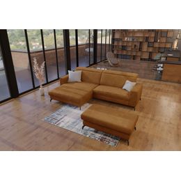Sit & More Ecksofa SIT & MORE "Bolero L-Form", gelb (mustard), B:290cm H:88cm T:178cm, 100% Polyester, Sofas, Ecksofa