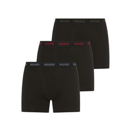 Boxer HUGO UNDERWEAR "BOXERBR TRIPLE", Herren, Gr. XL (54), 3 Stk., schwarz 006, Jersey, Obermaterial: 95% Baumwolle, 5% Elasthan, k&ouml;rpernah, Unterhosen Boxer, mit elastischem Bund