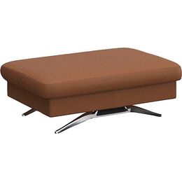 Pouf FLEXLUX "Glow Sitzhocker, Polsterhocker", braun (modern cognac braun), B:95cm H:81cm T:65cm, Leder, Poufs, Pouf, Hocker mit Stauraum, Fu&szlig; Alu