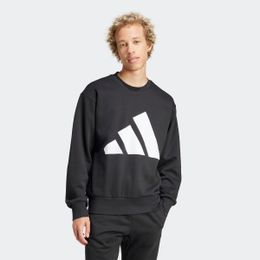 Sweatshirt adidas Sportswear "ESSENTIALS BIG LOGO", Herren, Gr. L, schwarz-wei&szlig; (schwarz, wei&szlig;), Obermaterial: 55% Baumwolle, 36% Polyester, 9% Viskose, Rundhals, angesetztes B&uuml;ndchen, Sweatshirts Sweatshirt