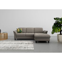 Sit & More Ecksofa SIT & MORE "Maggiore L-Form", braun (schlamm), B:258cm T:173cm, 95% Polyester, 5% Polyamid, Sofas, Ecksofa, wahlweise mit Kopfteilverstellung, Bettfunktion und Bettkasten