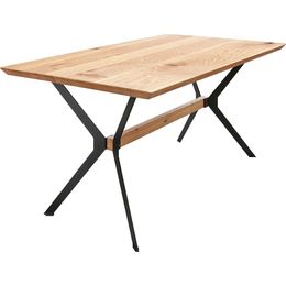 Esstisch PAROLI "Sierra", braun (eiche, schwarz, eiche), H:75cm, Tische, Esstisch, in 3 Breiten