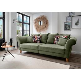 Big-Sofa Home Affaire "Tassilo Mega Sofa mit viel Platz, bequem durch Kaltschaum im Sitz", gr&uuml;n, B:266cm H:95cm T:110cm, 100% Polyester, Sofas, Big-Sofa
