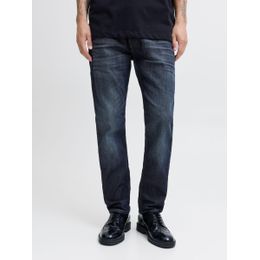 Jack & Jones Tapered-fit-Jeans JACK & JONES "JJIMIKE JJORIGINAL CJ SN", Damen, Gr. 36, L&auml;nge 32, blau (blau denim), Denim/Jeans, Obermaterial: 99% Baumwolle, 1% Elasthan, Abriebeffekte, bequem, Jeans Tapered-fit-Jeans, mit Five-Pocket-Design