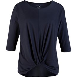 Funktionsshirt LPO "MORAY TOP WOMEN", Damen, Gr. 36/38 (M), blau (navy), 60% Baumwolle; 40% Polyester, tailliert, Shirts Funktionsshirt, Funktionsshirt mit V-Ausschnitt