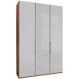 Kleiderschrank Wiemann "Monaco, Made in Germany, edle Glasfront, in verschiedenen Farben", braun (bianco, eiche, nachbildung, glas wei&szlig;), B:148,4cm H:236cm T:58cm, Floatglas, Holzwerkstoff, Schr&auml;nke, Kleiderschrank, hochwertige Beschl&auml;gen inkl. D&auml;mpfung