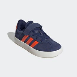 Sneaker adidas Sportswear "VL COURT 3.0", M&auml;dchen, Gr. 31, orange (dunkelblau, impact orange, gold metallic), Leder, Synthetik, Schuhe Sneaker, mit Klettverschluss, f&uuml;r Kinder