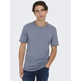 Only & Sons Rundhalsshirt ONLY & SONS "ONSBENNE LONGY SS TEE NF 7822 NOOS", Herren, Gr. S, grau (flint stone), Single Jersey, Obermaterial: 100% Baumwolle, unifarben, oversize lang, Rundhals, Shirts Rundhalsshirt