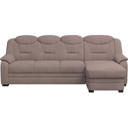 Ecksofa COTTA "Marcus L-Form", braun (mud), B:257cm H:99cm T:162cm, 100% Polyester, Sofas, Ecksofa, wahlweise mit Bettfunktion