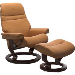 Relaxsessel stressless "Sunrise", braun (new caramel), B:88cm H:103cm T:78cm, Leder BATICK: BATICK ist ein leicht korrigiertes, durchgef&auml;rbtes und genarbtes M&ouml;belleder, bei dem die meisten Unebenheiten und Spuren in der Regel entfernt wurden.;Leder PALOMA: PALOMA ist ein durchgef&auml;rbtes Semianilin-M&ouml;belleder mit nat&uuml;rlicher Narbung.;ROHLEDER Stoff Q2 FARON: Ein fester zuverl&auml;ssiger Boucl&eacute; mit einem