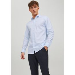 Jack & Jones Langarmhemd JACK & JONES "JPRBLAPARKER Slim Fit Hemd, atmungsaktiv, ideal f&uuml;r den Alltag", Herren, Gr. XS, N-Gr, blau (cashmere blau), Web, Obermaterial: 100% Baumwolle, unifarben, slim fit normal, ohne Ausschnitt, &Auml;rmel mit &Auml;rmelschlitz 2-Knopf-Manschette, Hemden Langarmhemd, Baumwolle, slim fit