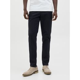 Jack & Jones Chinohose JACK & JONES "JPSTMARCO ARTHUR CHINO SN", Herren, Gr. 28, L&auml;nge 30, blau (schwarz navy), Web, Obermaterial: 97% Baumwolle, 3% Elasthan, unifarben, slim fit kn&ouml;chellang, Hosen Chinohose