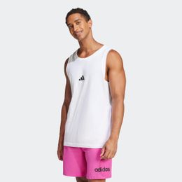 Tanktop adidas Sportswear "ESSENTIALS SMALL LOGO", Herren, Gr. XXL, schwarz-wei&szlig; (wei&szlig;, schwarz), Obermaterial: 100% Baumwolle, Rundhals, Tops Tanktop, ohne Verschluss, aus Baumwolle, mit Rundhalsausschnitt