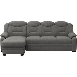 Ecksofa COTTA "Marcus L-Form", grau (anthrazit), B:257cm H:99cm T:162cm, 100% Polyester, Sofas, Ecksofa, wahlweise mit Bettfunktion