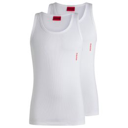 Tanktop HUGO UNDERWEAR "Twin Pack", Damen, Gr. M (50), wei&szlig; (wei&szlig; 100), Single Jersey, Obermaterial: 93% Baumwolle, 7% Elasthan, Basic, k&ouml;rpernah, Rundhals, Tops Tanktop, mit Markenlabel in Kontrastfarbe