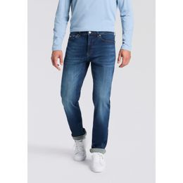 Slim-fit-Jeans Tommy Jeans "Austin Slim Tapered", Herren, Gr. 34, L&auml;nge 34, blau (schwarz denim 1bk), Denim/Jeans, Obermaterial: 92% Baumwolle, 6% Polyester, 2% Elasthan, slim fit, Jeans Slim-fit-Jeans, zum Kn&ouml;chel hin schmaler werdende Jeans mit mittlerer Leibh&ouml;he