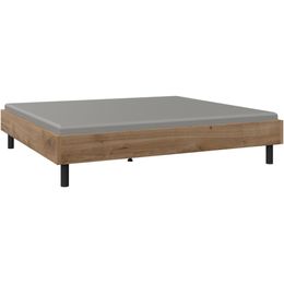 Bett wimex "Easy, gro&szlig;e Auswahl an Gr&ouml;&szlig;en und Farben, auch in Komforth&ouml;he", braun (plankeneichefarben, schwarz), H:46cm L:210cm, Betten, Bett, ohne Kopfteil, ideal unter Dachschr&auml;gen oder Fenster