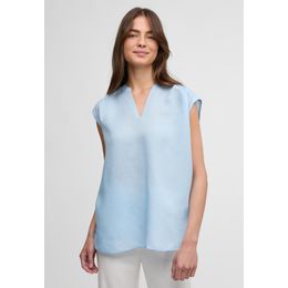 Shirtbluse Eterna "LOOSE FIT", Damen, Gr. 34, hellblau, 38% Leinen, 62% Lyocell, Blusen Shirtbluse