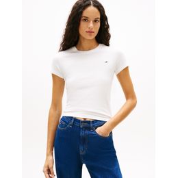 T-Shirt Tommy Jeans "TJW 2PACK C-NECK TEE", Damen, Gr. S (36), ecru, periwinkle dust, Single Jersey, Obermaterial: 100% Baumwolle, unifarben, slim fit h&uuml;ftlang, Rundhals, abgesteppt, Shirts T-Shirt, mit Logo-Stickerei