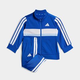 Trainingsanzug adidas Sportswear "SEASONAL ESSENTIALS TIBERIO 3-STREIFEN TRICOT KIDS", Jungen, Gr. 92, blau (royal blau, glow blau, wei&szlig;), Obermaterial: 100% Polyester, Sportanz&uuml;ge Trainingsanzug, Topseller