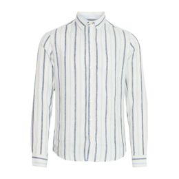 Leinenhemd Casual Friday "Leinenhemd CFDYLAN striped", Herren, Gr. 3XL, N-Gr, blau (estate blau), Obermaterial: 80% Leinen LI. 20% Baumwolle CO., Hemden Leinenhemd