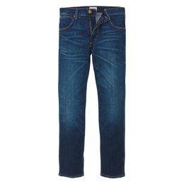 Stretch-Jeans Wrangler "Greensboro", Herren, Gr. 34, L&auml;nge 30, blau (for real), Denim/Jeans, Obermaterial: 92% Baumwolle, 7% Polyester, 1% Elasthan, straight fit lang, Jeans Stretch-Jeans, Regular Straight fit, Topseller