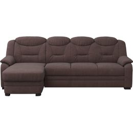 Ecksofa COTTA "Marcus L-Form", grau (charcoal), B:262cm H:99cm T:162cm, 100% Polyester, Sofas, Ecksofa, wahlweise mit Bettfunktion