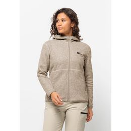 Fleecejacke Jack Wolfskin "TANNENSPUR JKT W", Damen, Gr. XS, braun (anis), Obermaterial: 100% Polyester. Kontrast: 100% Polyamid . Futter: 100% Polyester, Jacken Fleecejacke
