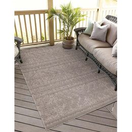Teppich Carpet City "In-& Outdoorteppich Santorini 411, 3D-Effekt, Boho-Optik", braun, B:120cm H:5mm L:170cm, Polypropylen, Teppiche, Teppich, Wetterfest & UV-best&auml;ndig f&uuml;r Terrasse, Balkon, K&uuml;che, Flur