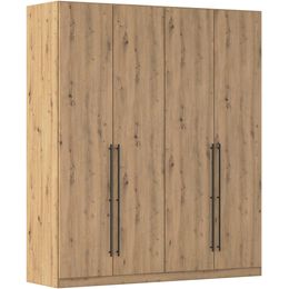 Kleiderschrank Rauch "Dreht&uuml;renschrank Schrank Garderobe W&auml;scheschrank Schlafzimmer AVOLA", braun (eiche artisan), B:181cm H:229cm T:54cm, Holzwerkstoff, Schr&auml;nke, Kleiderschrank, mit hochwertigen Stangengriffen in Schwarz aus Metall MADE IN GERMANY