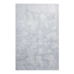 Teppich HOMIE LIVING "Sienna", blau (hellgrau blau), B:70cm H:20mm L:140cm, Polyester, Teppiche, Teppich, Hochflor, Microfaser, uni, weich & kuschelig, Wohnzimmer, Schlafzimmer