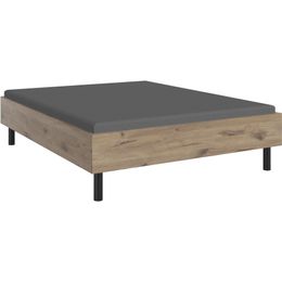 Bett wimex "Easy, gro&szlig;e Auswahl an Gr&ouml;&szlig;en und Farben, auch in Komforth&ouml;he", braun (viking oak, schwarz), H:46cm L:210cm, Betten, Bett, ohne Kopfteil, ideal unter Dachschr&auml;gen oder Fenster