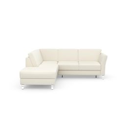 Sit & More Ecksofa SIT & MORE "Visby L-Form", beige (linen), B:248cm H:87cm T:213cm, Sofas, Ecksofa, Wahlweise mit Bettfunktion und Stauraum, frei im Raum stellbar
