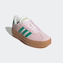 Plateausneaker adidas Sportswear "VL COURT BOLD", Damen, Gr. 37, bunt (clear pink, court gr&uuml;n, core wei&szlig;), Leder, Synthetik, Schuhe Plateausneaker, inspiriert vom Design des adidas gazelle bold, Topseller