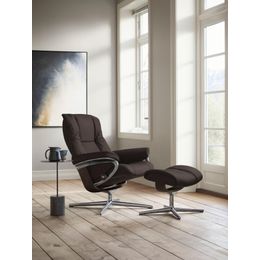 Relaxsessel stressless "Mayfair", braun (chocolate paloma), B:83cm H:102cm T:74cm, Leder PALOMA: PALOMA ist ein durchgef&auml;rbtes Semianilin-M&ouml;belleder mit nat&uuml;rlicher Narbung., Sessel, Relaxsessel, mit Hocker, mit Cross Base, Gr&ouml;&szlig;e S, M & L, Holzakzent Wenge