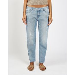 Boyfriend-Jeans Gang "94NADIA", Damen, Gr. 28, N-Gr, light blau repair, Denim/Jeans, Obermaterial: 98% Baumwolle, 2% Elasthan, bequem kn&ouml;chelfrei, Jeans Boyfriend-Jeans, 5-Pocket Style mit Rei&szlig;verschluss und Knopf, Topseller