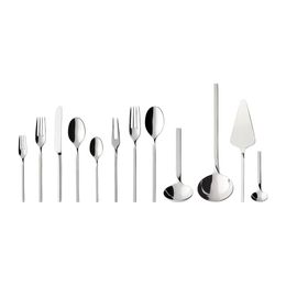 Villeroy & Boch Besteck-Set VILLEROY & BOCH "Tafelbesteck NewWave 70er Set silber", silber, Essbesteck-Sets, Besteck-Set