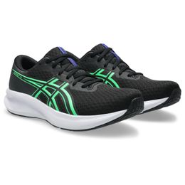 Laufschuh asics "PATRIOT 14", Herren, Gr. 46, schwarz, vital gr&uuml;n, Synthetik, Schuhe Laufschuh, atmungsaktives Mesh-Obermaterial, Energiegeladene Mittelsohle