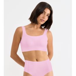 Bustier Sloggi "ZERO Feel 2.0 Top", Damen, Gr. XL, N-Gr, rosa (floral pink), Single Jersey, Obermaterial: 76% Polyamid, 24% Elasthan, BHs Bustier, nahtlos und unsichtbar