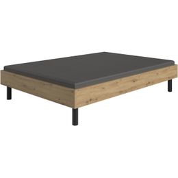 Bett wimex "Easy, gro&szlig;e Auswahl an Gr&ouml;&szlig;en und Farben, auch in Komforth&ouml;he", braun (artisan eiche, schwarz), H:38cm L:210cm, Betten, Bett, ohne Kopfteil, ideal unter Dachschr&auml;gen oder Fenster