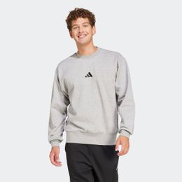 Sweatshirt adidas Sportswear "ESSENTIALS FEELCOZY", Herren, Gr. M, grau (medium grau heather, schwarz), Obermaterial: 70% Baumwolle, 30% Polyester, normal, Rundhals, angesetztes B&uuml;ndchen, Sweatshirts Sweatshirt