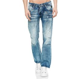 Bequeme Jeans Rusty Neal, Herren, Gr. 40, L&auml;nge 34, blau (hellblau), 98% Baumwolle, 2% Elasthan, unifarben, lang, Jeans Straight-fit-Jeans, mit cooler Waschung